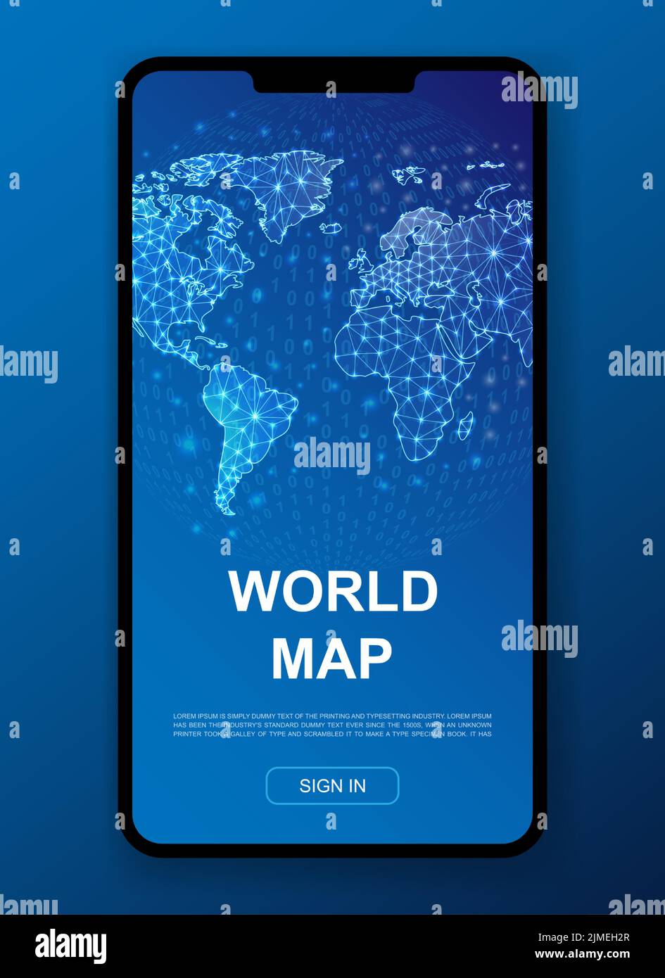 World Map 3d polygonal symbol for UI, UX design template. Low poly ...