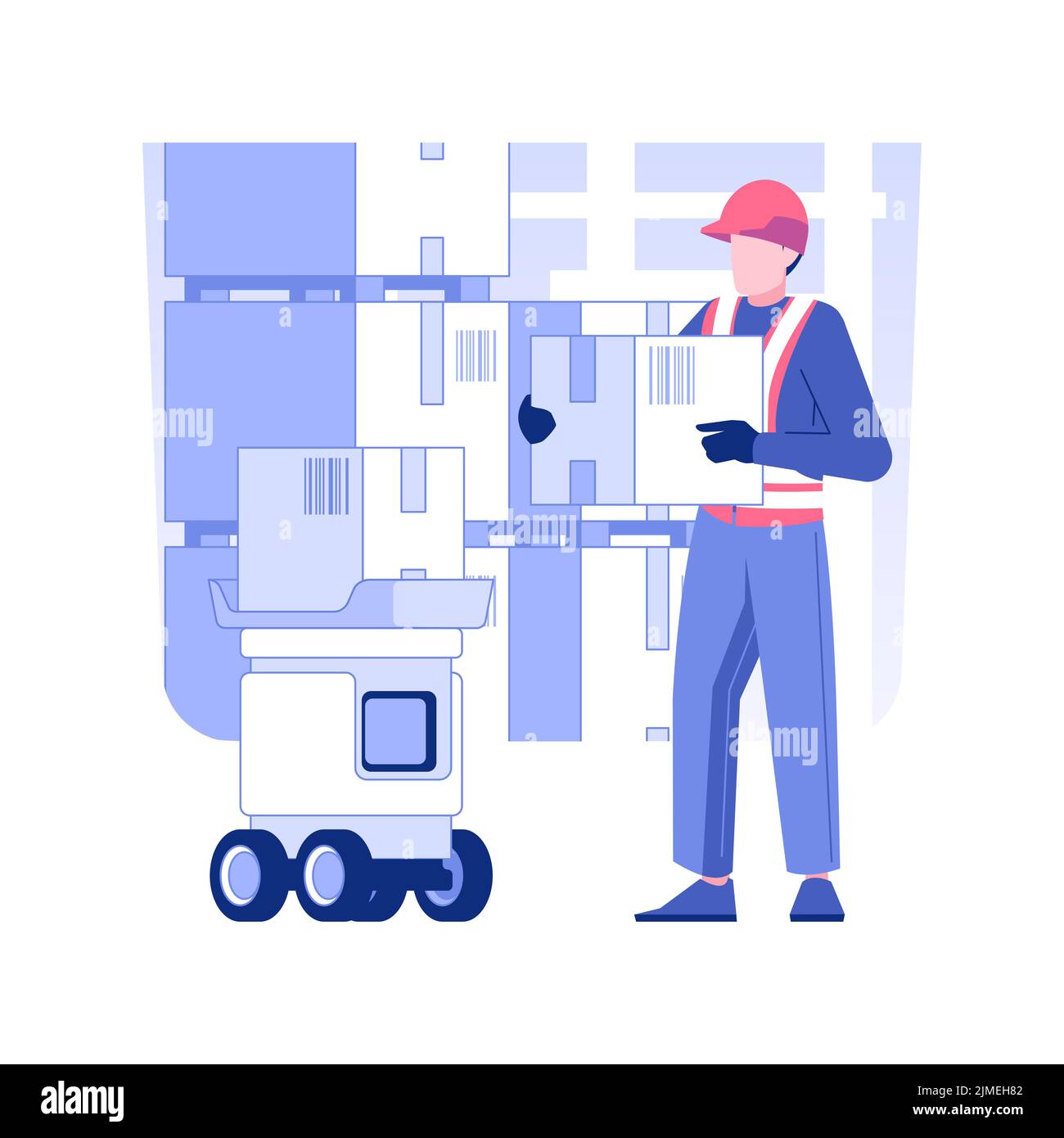 Picking robots isolated concept vector illustration. Autonomous mobile ...