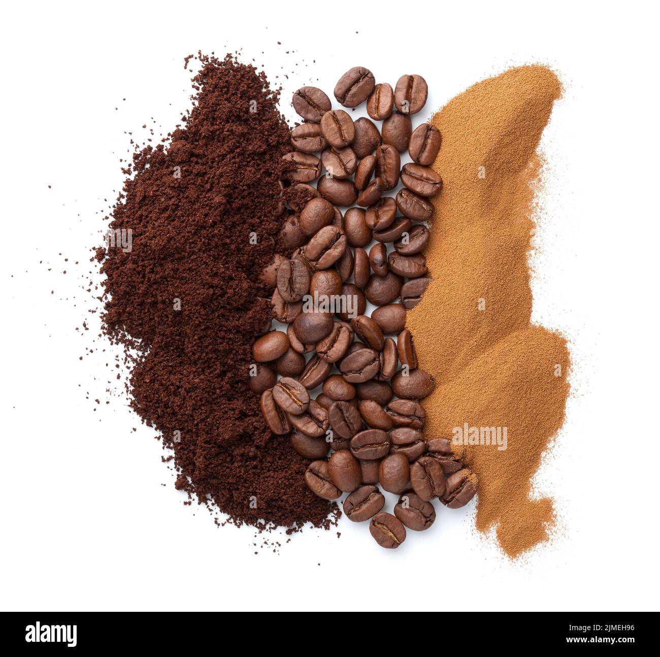 Three Different Types Of Coffee Isolated Stock Photo - Alamy