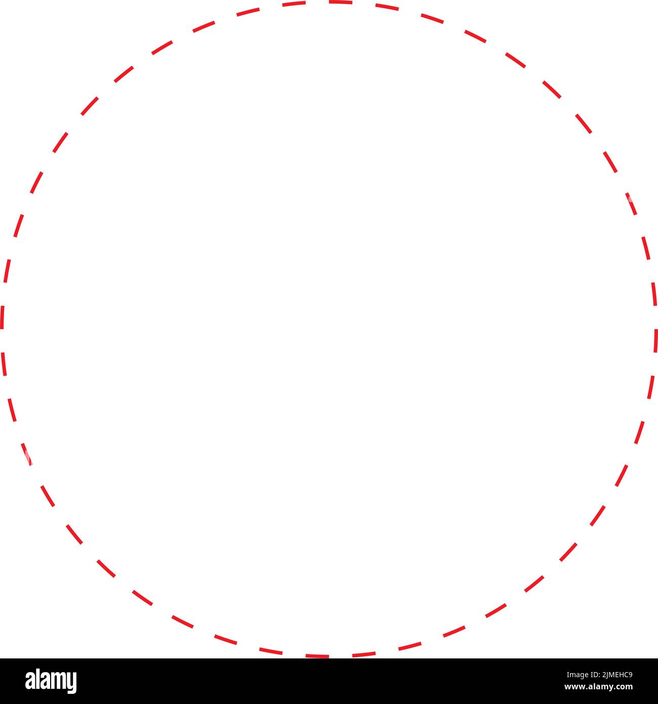 A vector of a dotted red circle isolated on the white background Stock ...