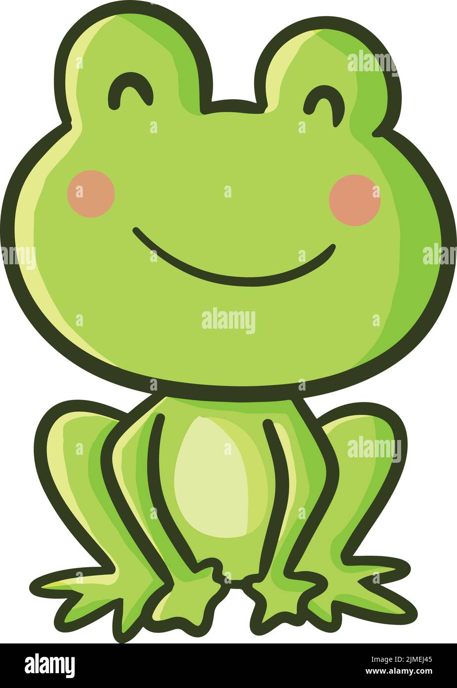 A cute green frog smiling Stock Vector Image & Art - Alamy