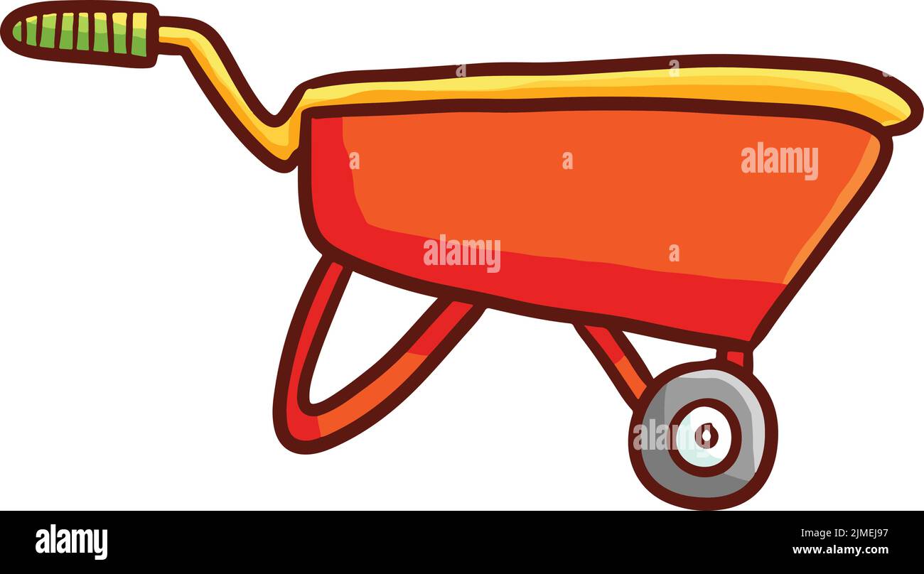 A vector illustration of a cute orange cart on a white background Stock ...