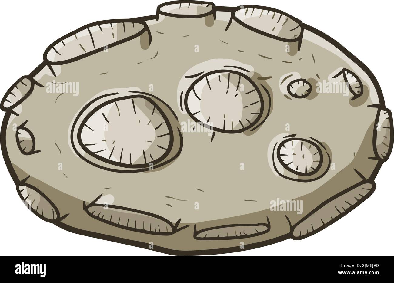 A vector illustration of a cute and funny asteroid on a white ...