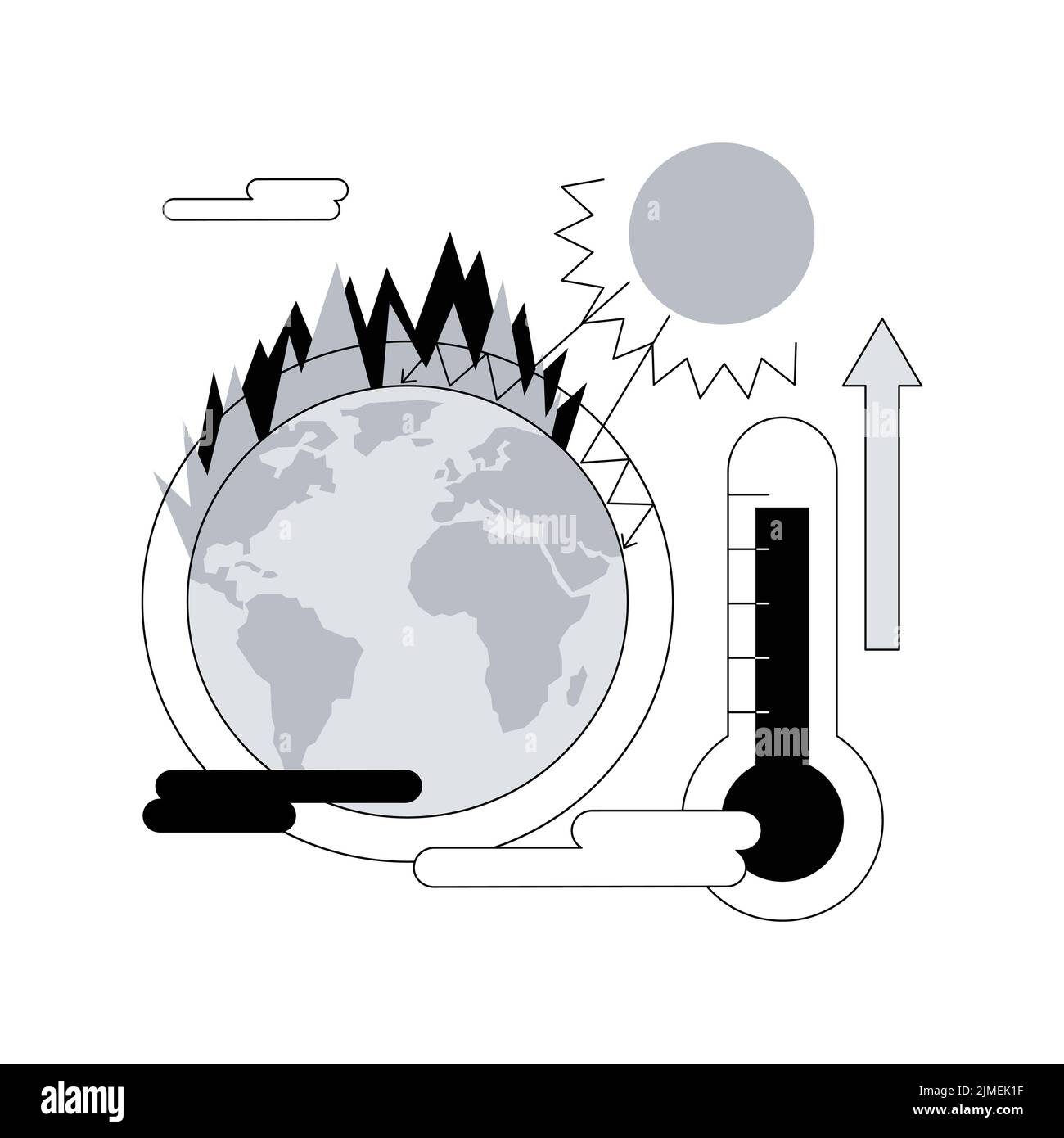 Greenhouse effect abstract concept vector illustration. Global warming ...