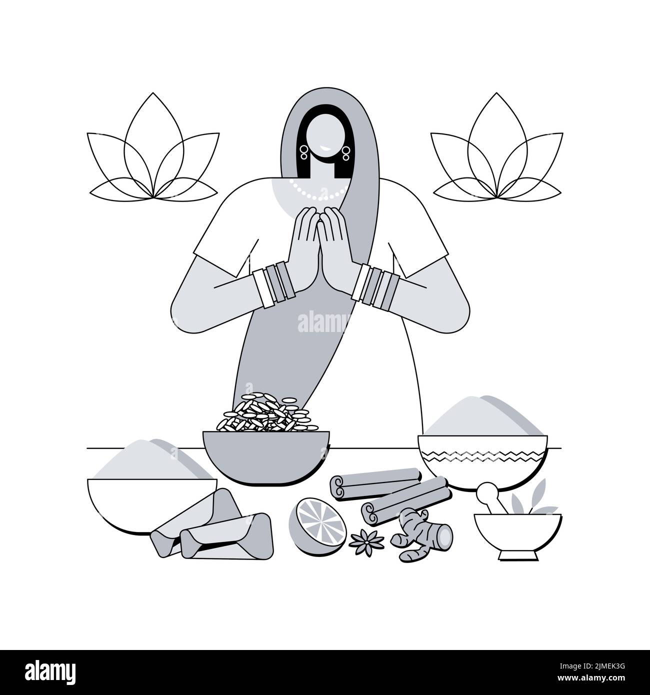 Indian cuisine abstract concept vector illustration. Spicy indian food ...