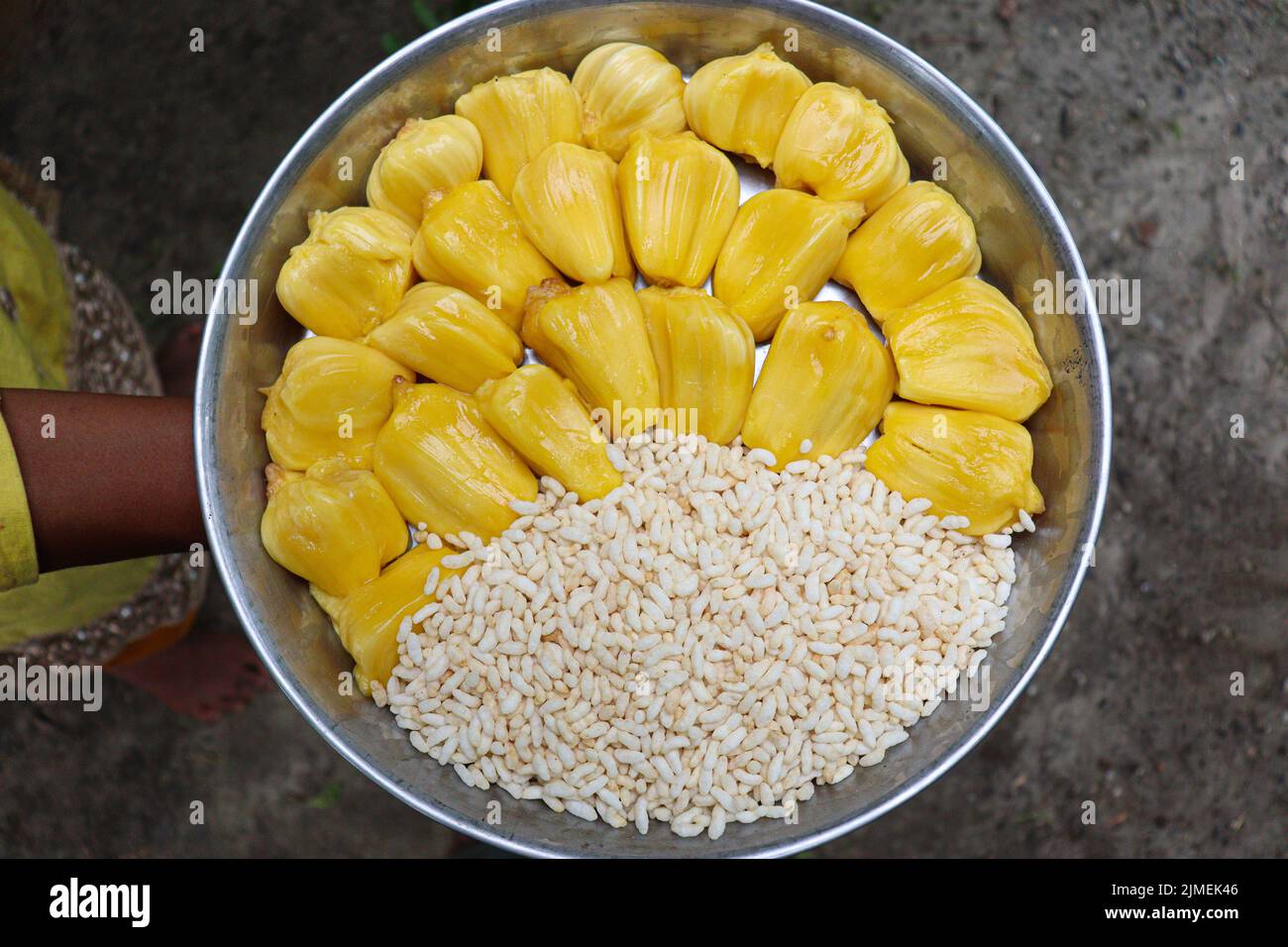 tasty and healthy jackfruit cloves with puffed rice on plate Stock ...