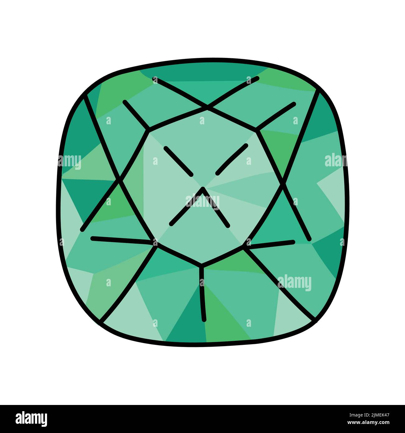 Emerald color line icon. Precious stones. Pictogram for web page ...