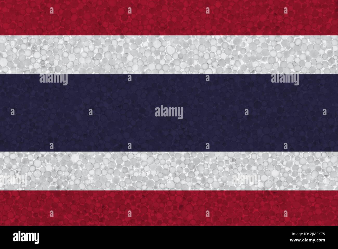Thailand flag on styrofoam texture. national flag painted on the ...