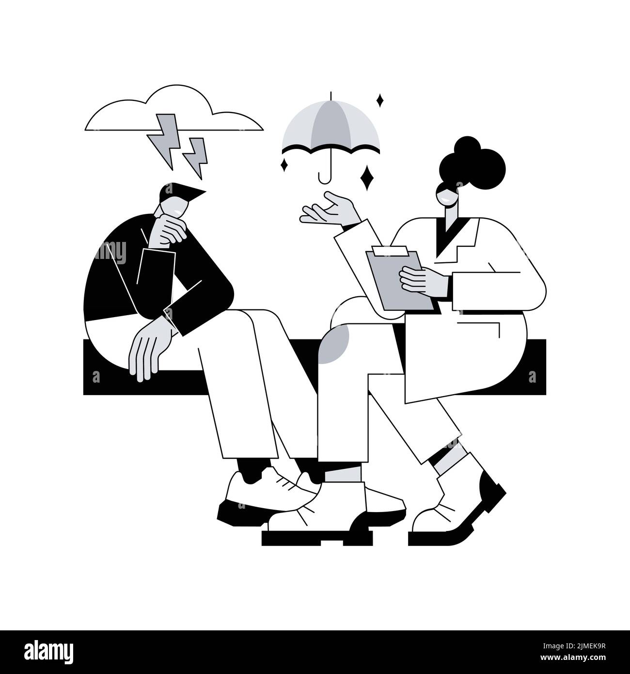 Seasonal affective disorder treatment abstract concept vector ...