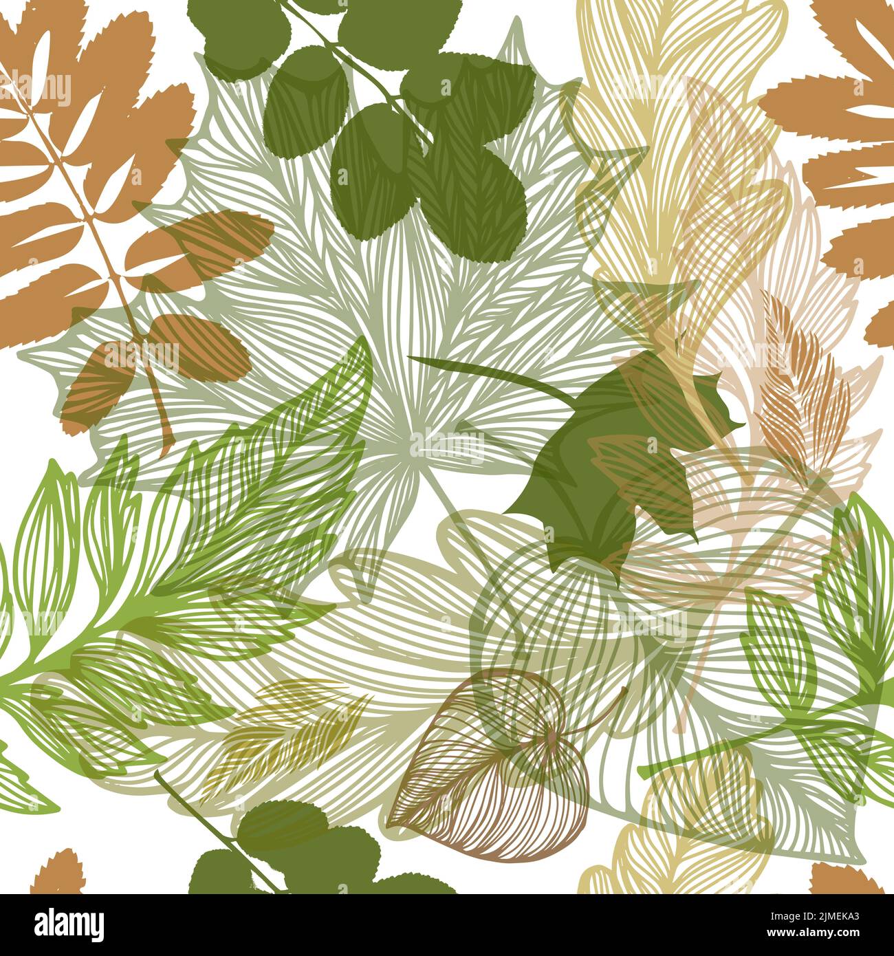 Autumn leaves background. Seamless pattern. Vector illustration. Fall ...