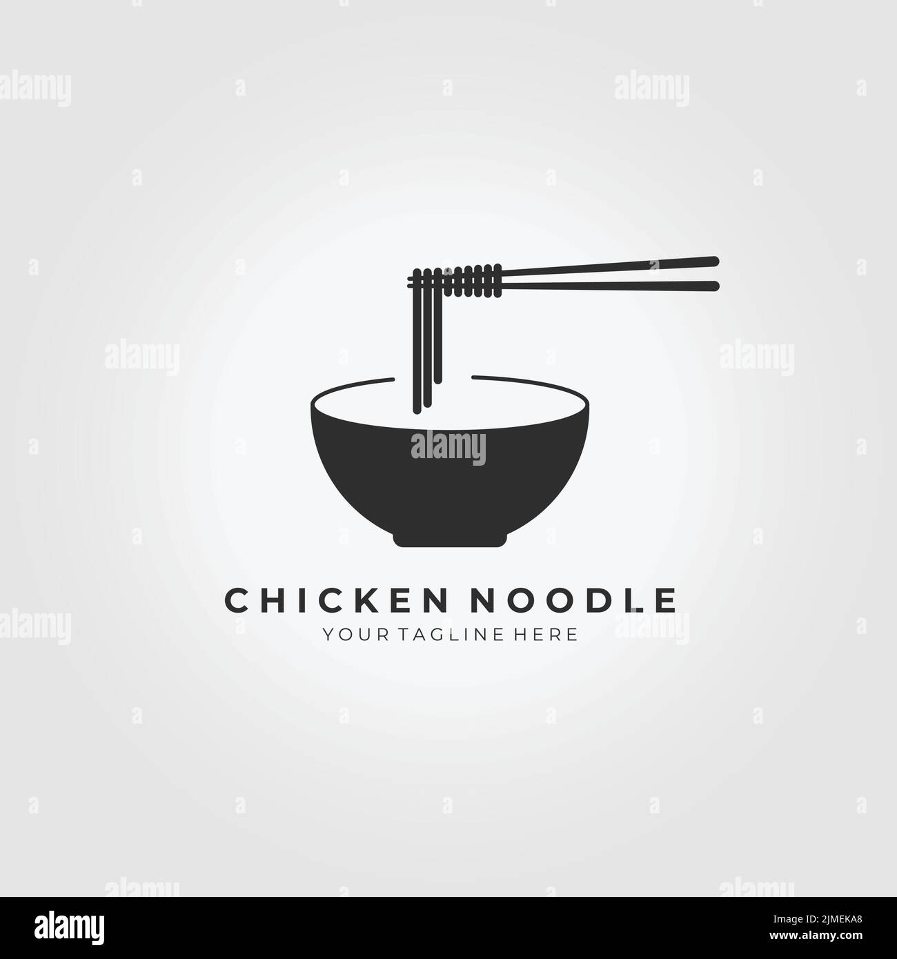 A vector illustration of the chicken noodle logo design Stock Vector ...