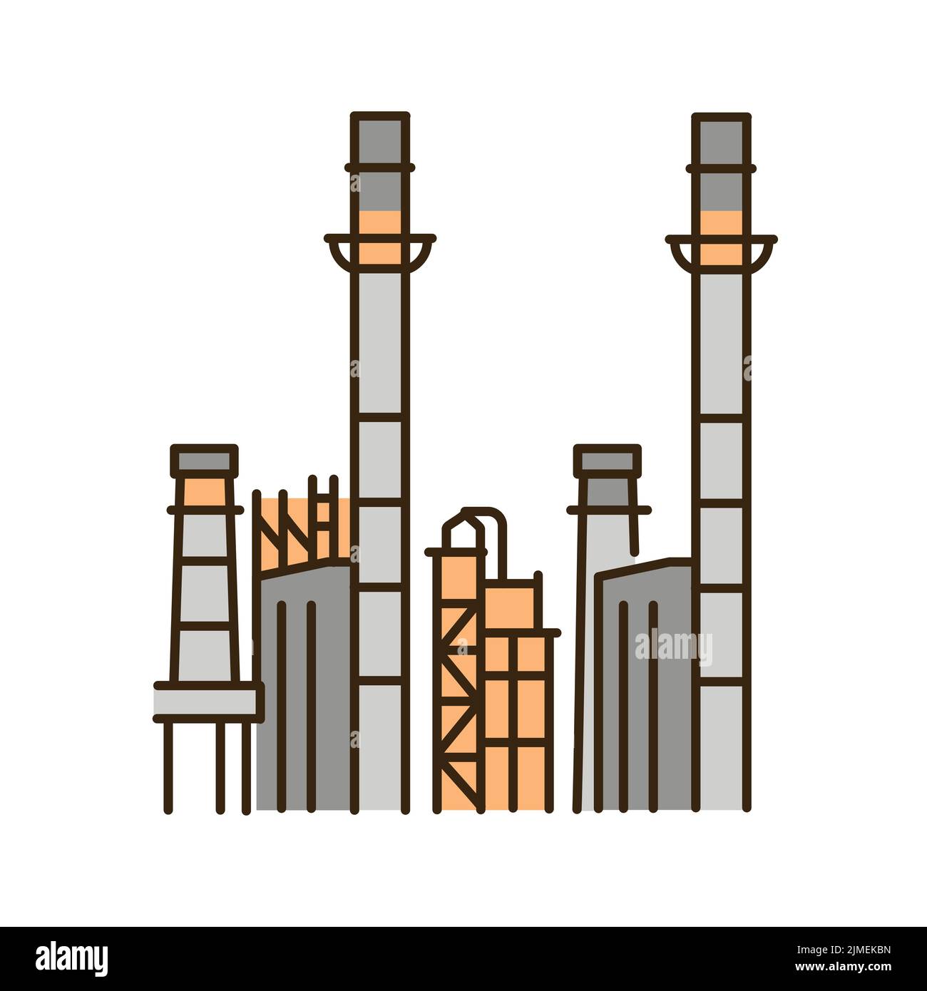 Gass factory color line icon. Pictogram for web page, mobile app, promo ...