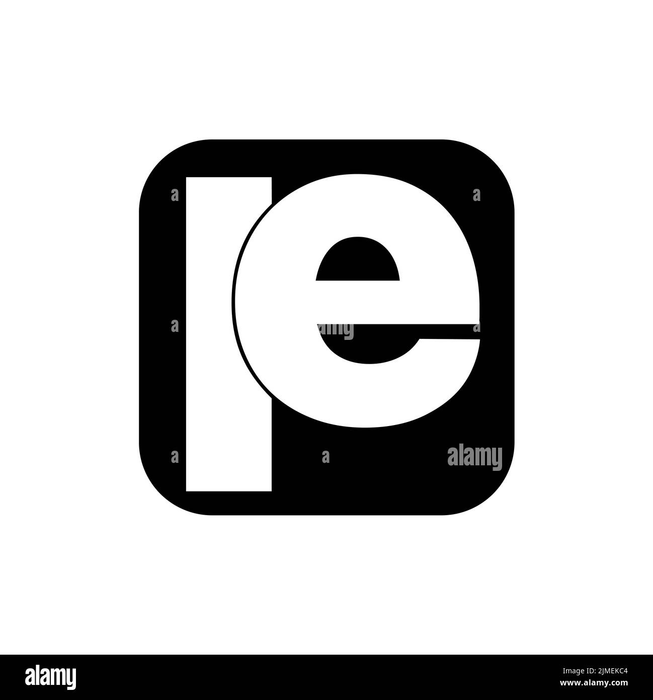 A vector of the initial letters of PE company isolated on the white ...