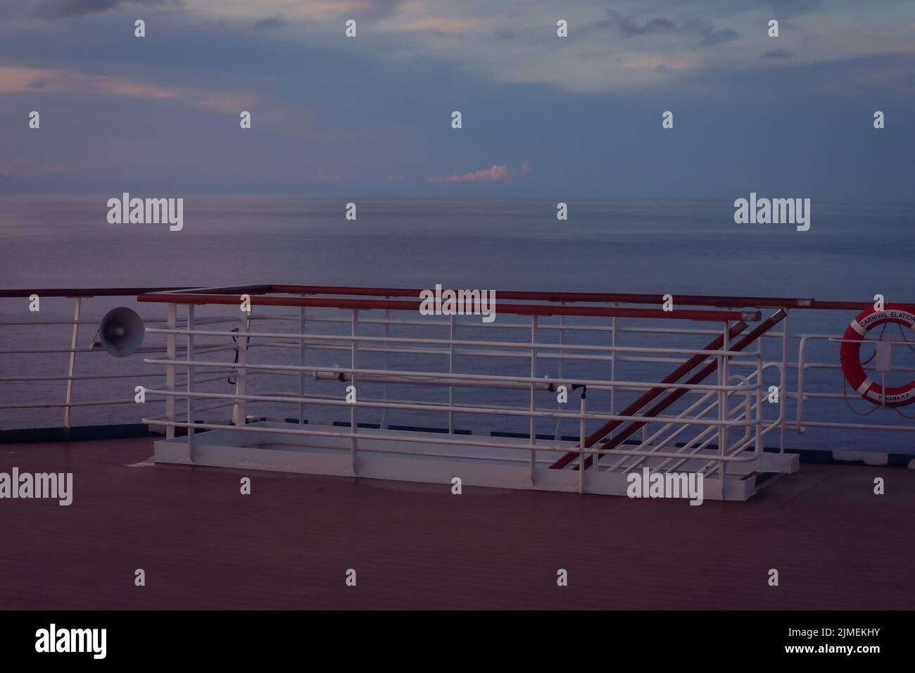 Luxury Cruise Ship Deck at Sunset Stock Photo - Alamy