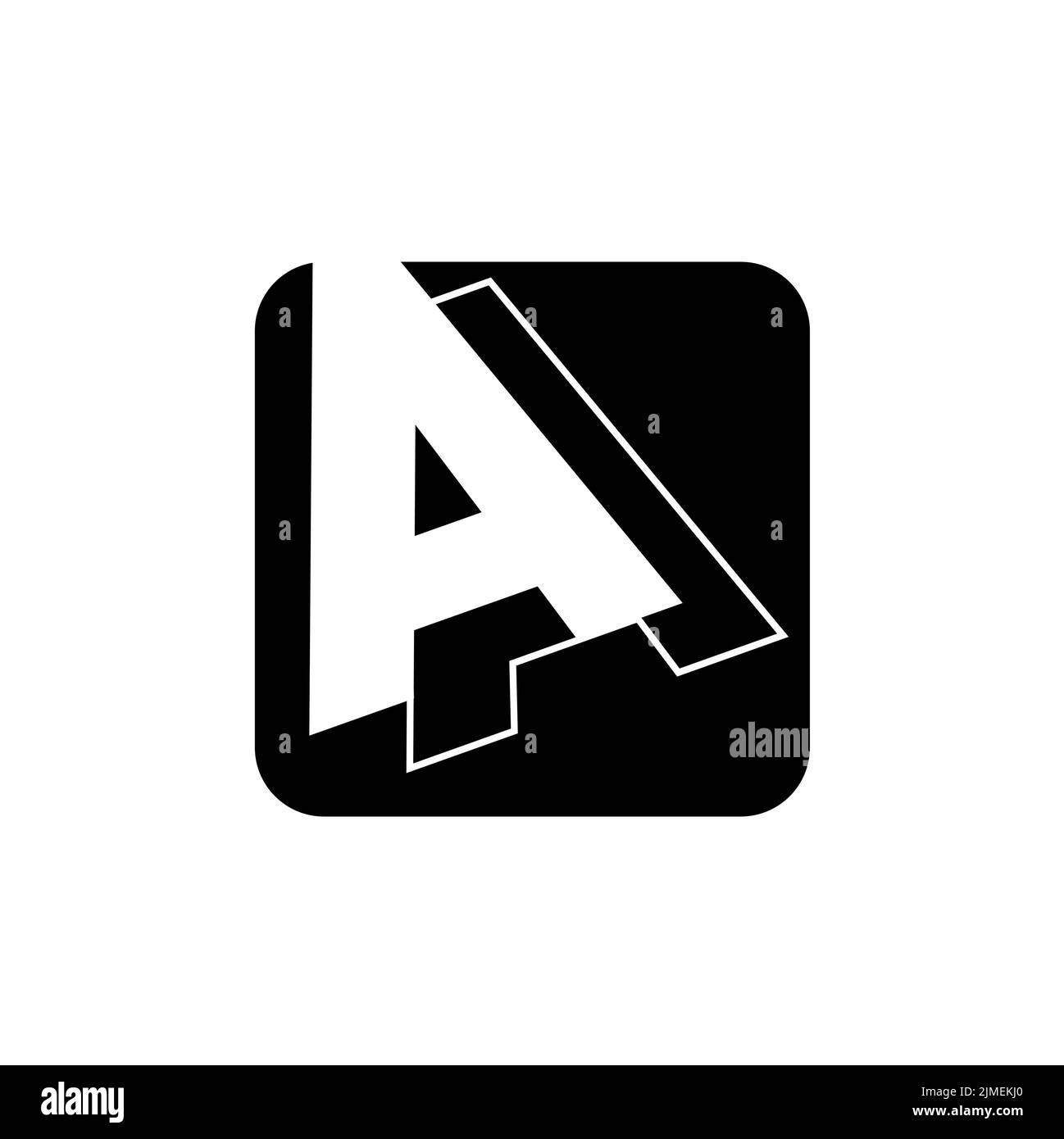 A vector of a black and white A monogram on a white background Stock ...