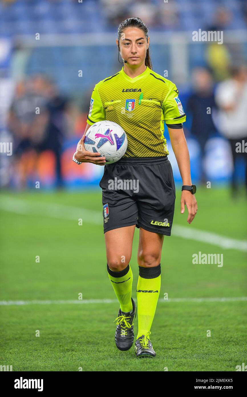 The Referee of the match Maria Sole Ferrieri Caputi to Livorno during the Italian football Coppa ...