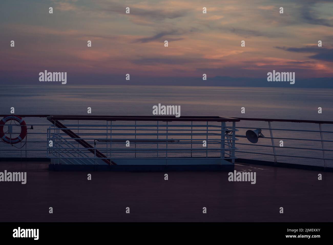 Luxury Cruise Ship Deck at Sunset Stock Photo - Alamy