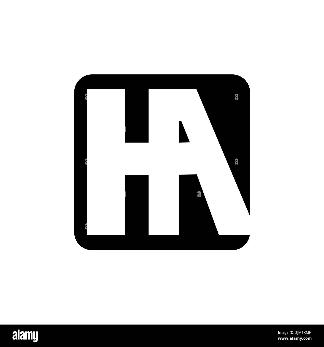 A vector of a black HA monogram on a white background Stock Vector ...