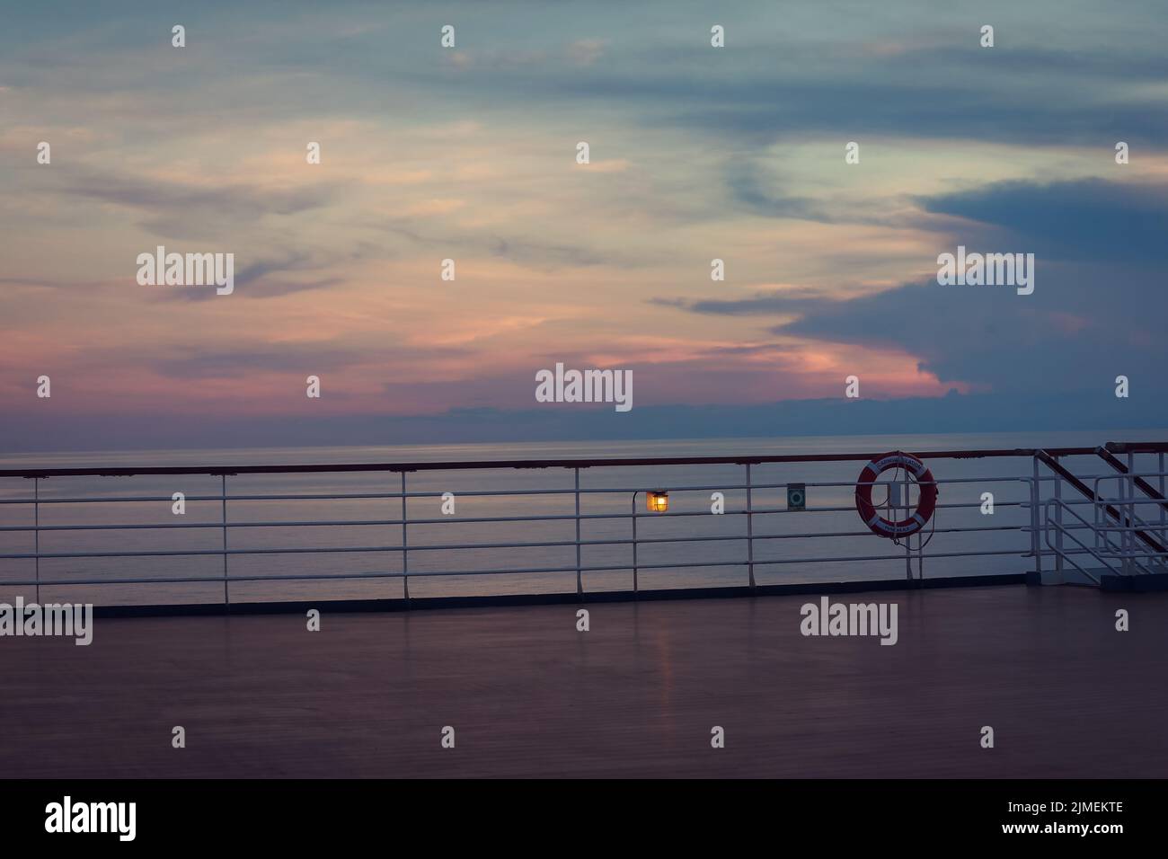 Luxury Cruise Ship Deck at Sunset Stock Photo - Alamy