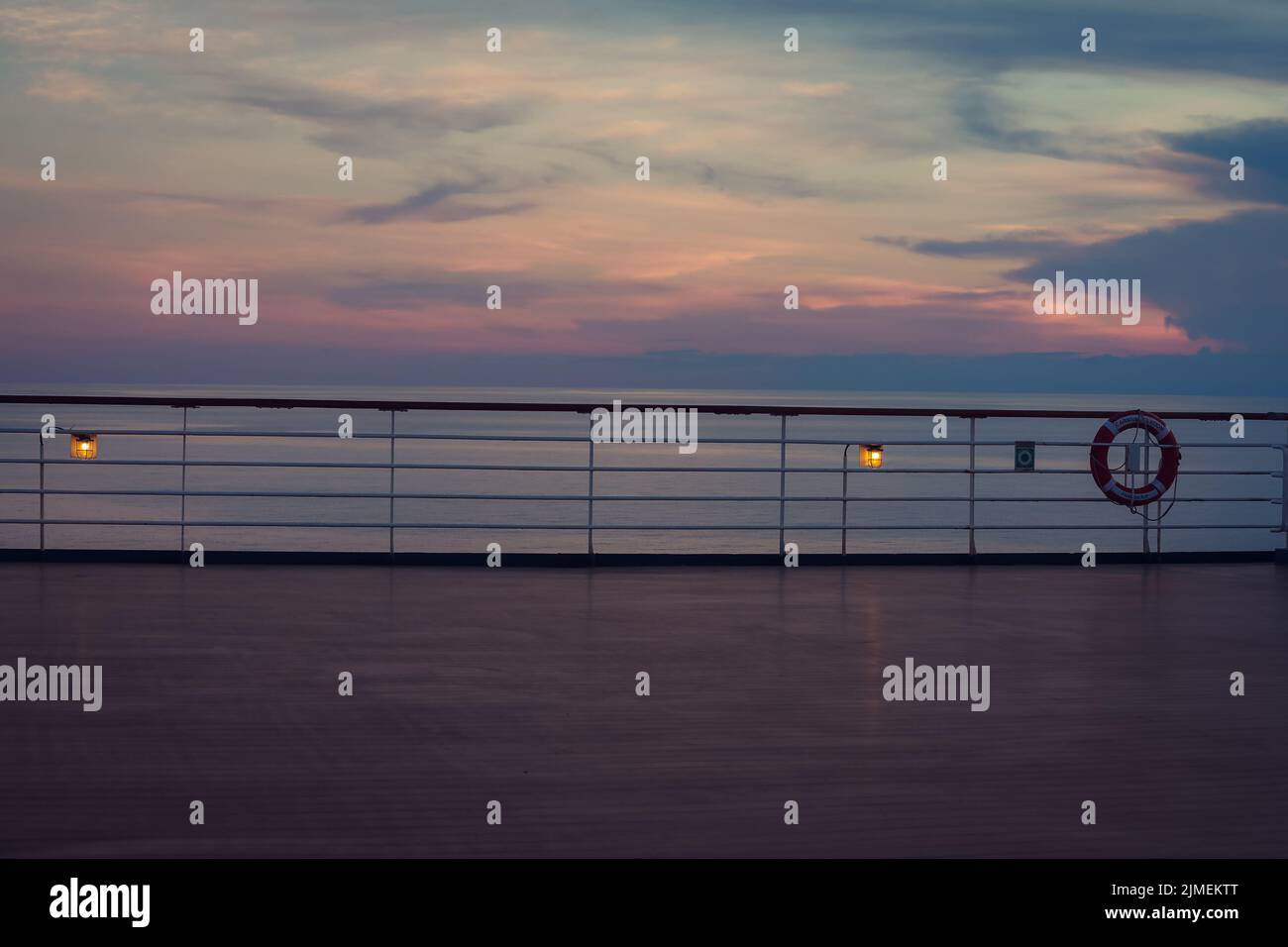 Luxury Cruise Ship Deck at Sunset Stock Photo - Alamy