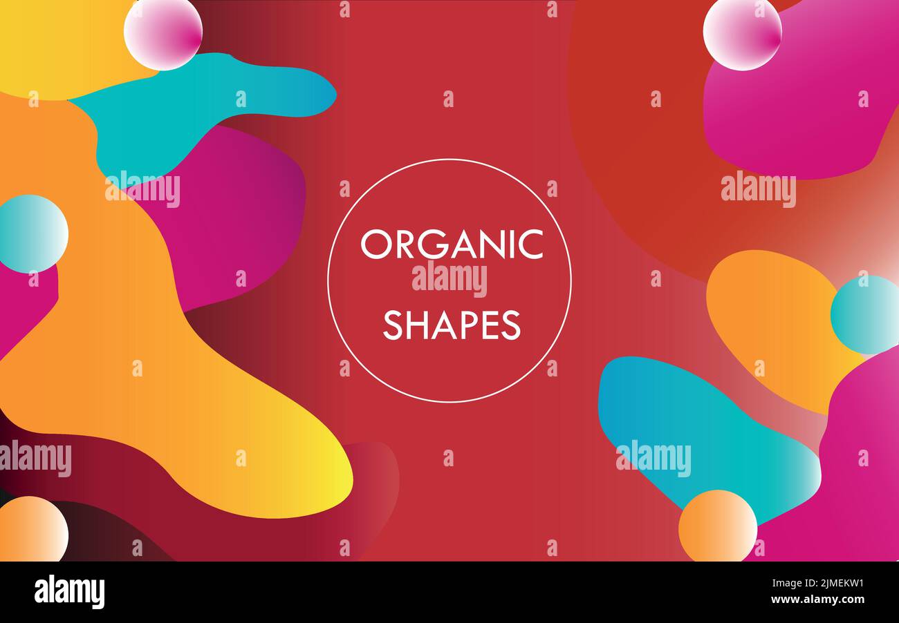 Abstract colorful background with overlapping organic shapes Stock ...