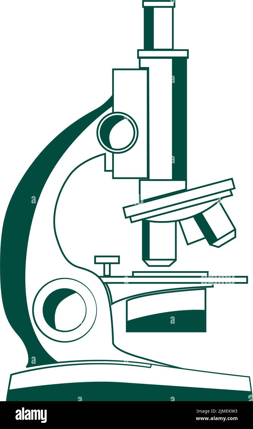 laboratory microscope line art diagram vector illustration Stock Vector ...