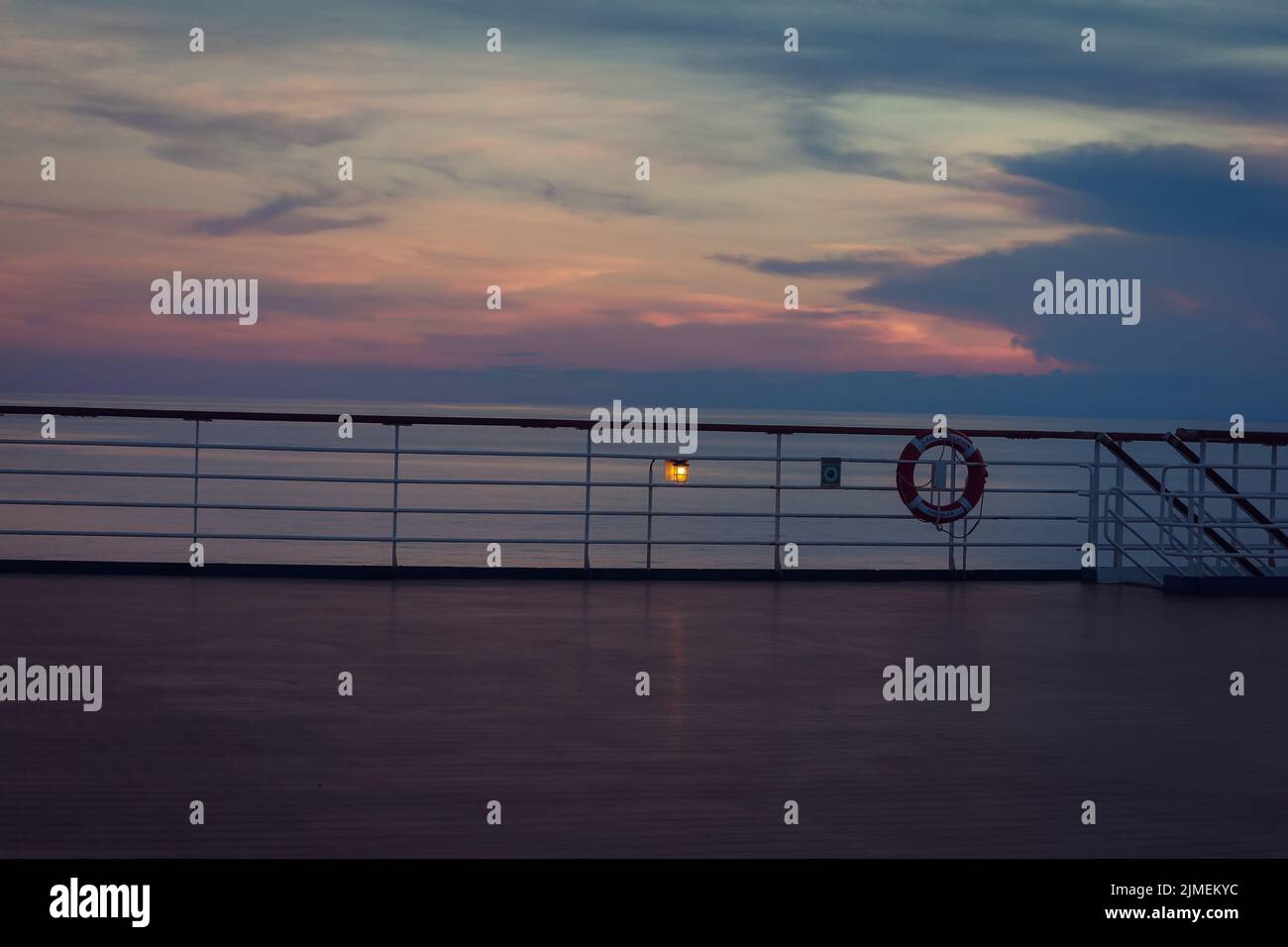 Luxury Cruise Ship Deck at Sunset Stock Photo - Alamy
