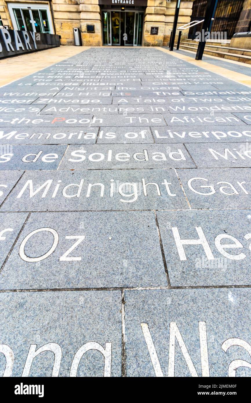 A close-up view of paving with engraved names of various famous ...