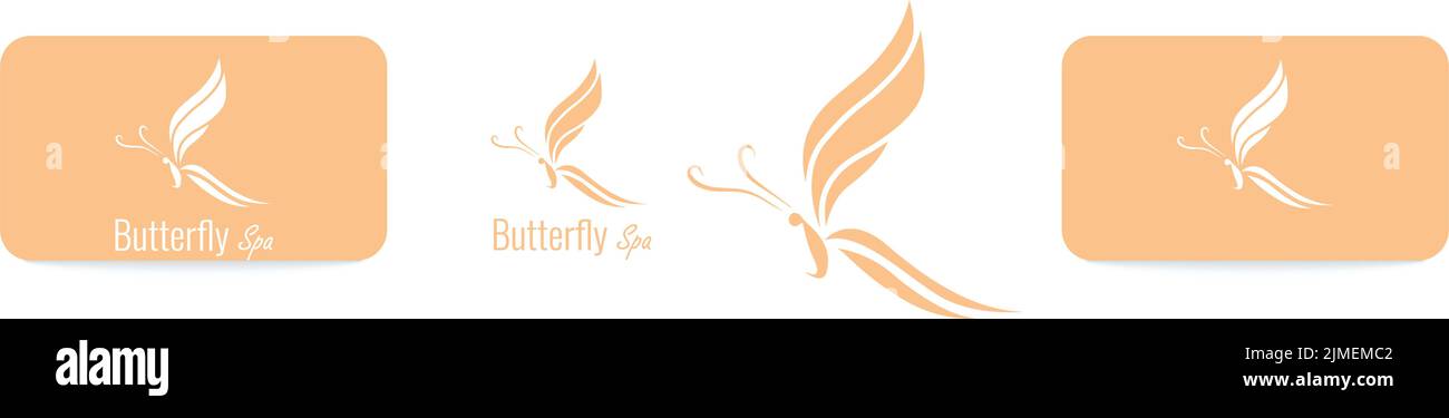 logo for spa and wellness beautiful minimalist butterfly vector ...