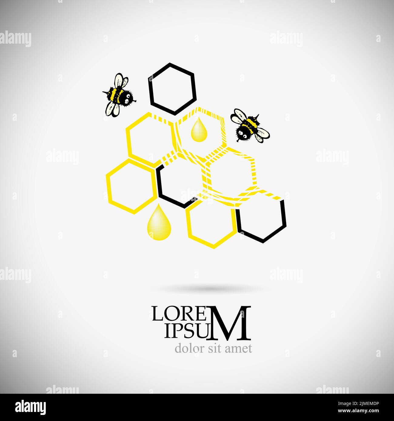 Bee honeycomb logo. Vector illustration Stock Vector Image & Art - Alamy