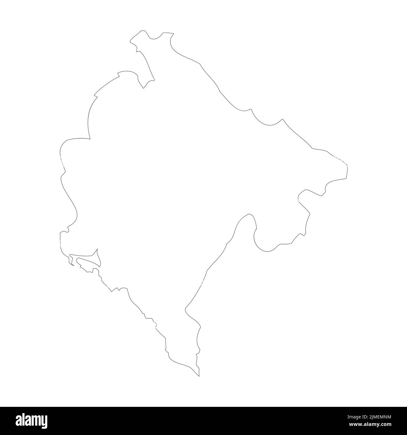 Montenegro vector country map outline Stock Vector Image & Art - Alamy