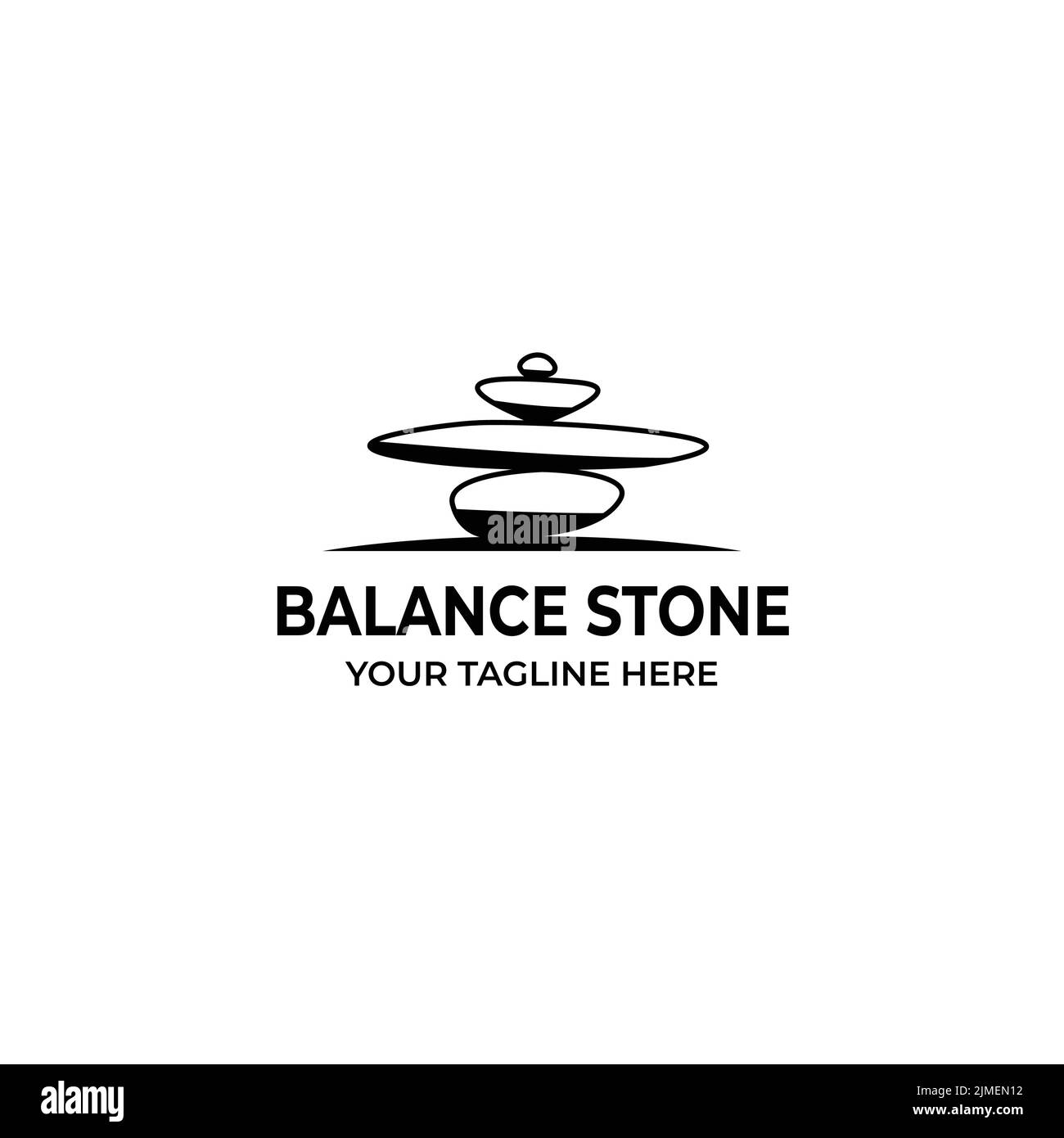A vector illustration of the balance stone logo design Stock Vector ...