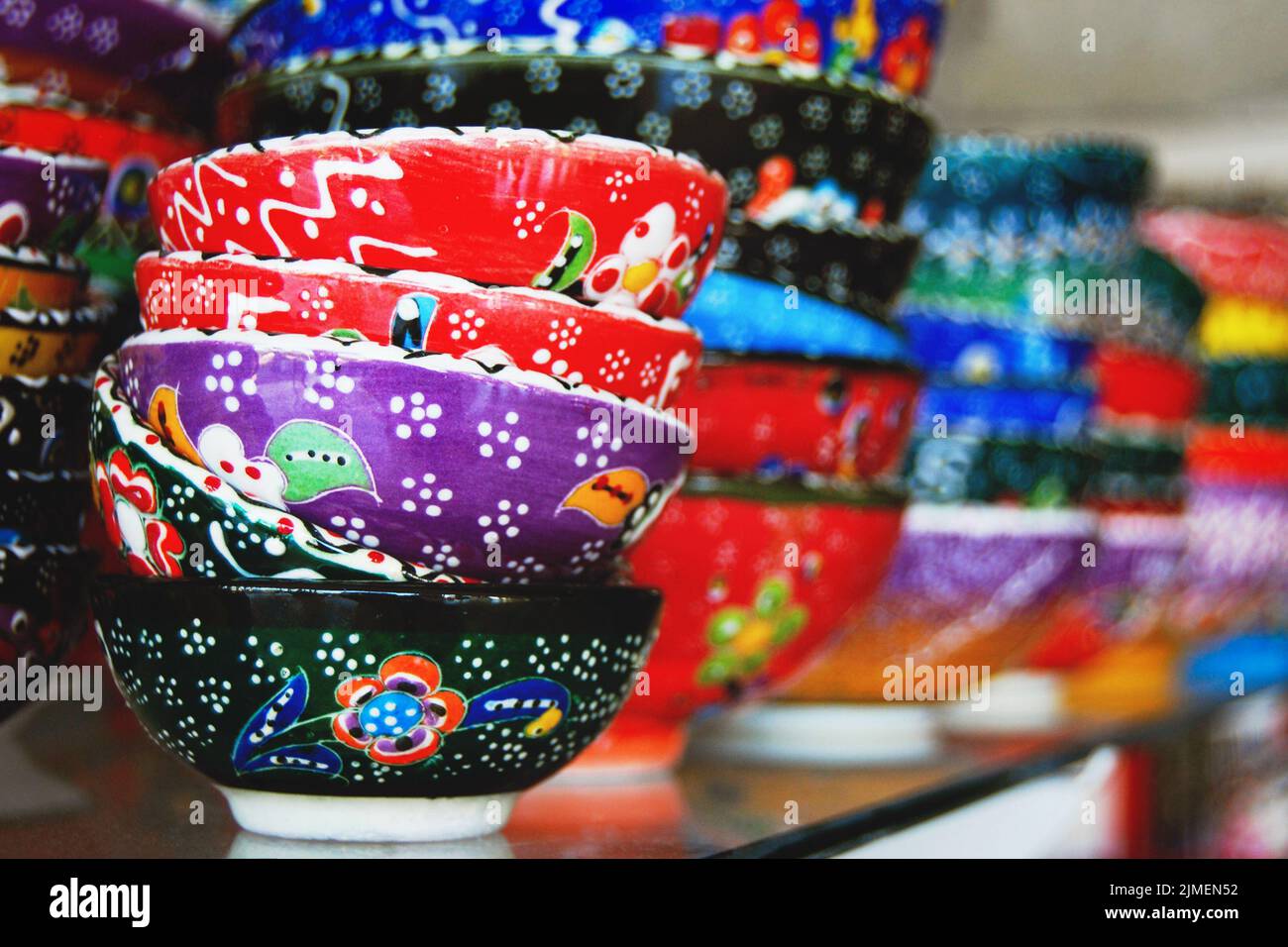 Handicraft traditional pottery sold at the souvenir shop Stock Photo ...