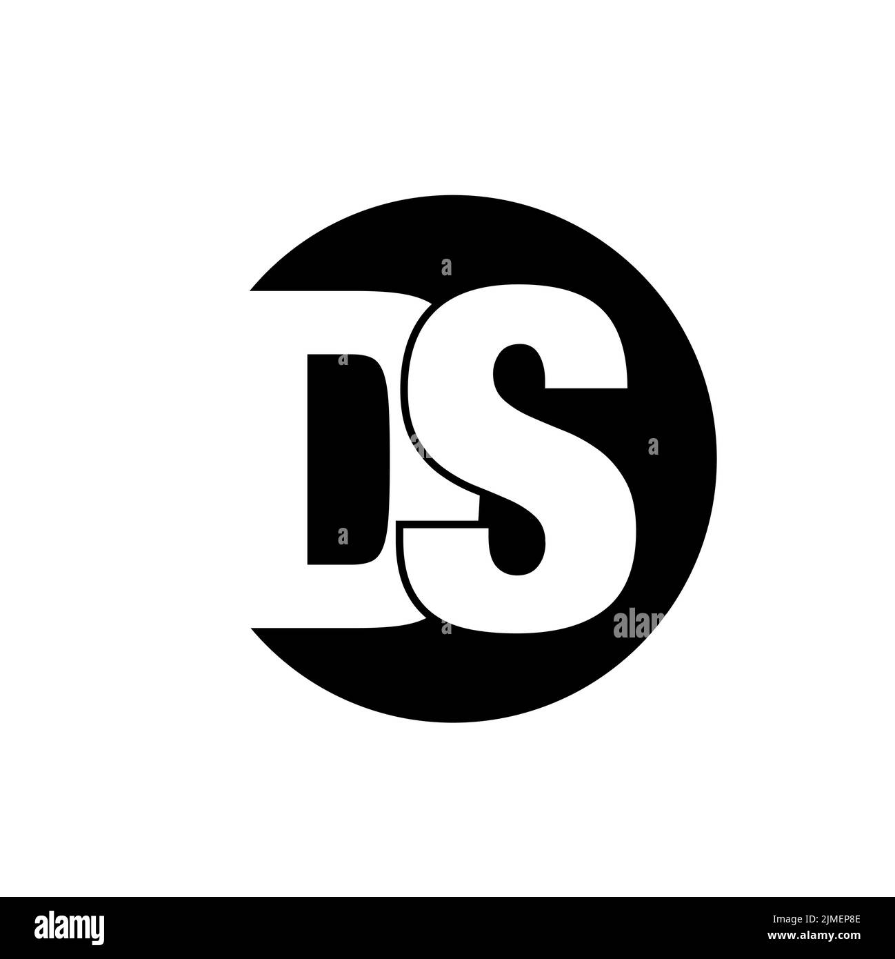 A vector of a black DS monogram on a white background Stock Vector ...