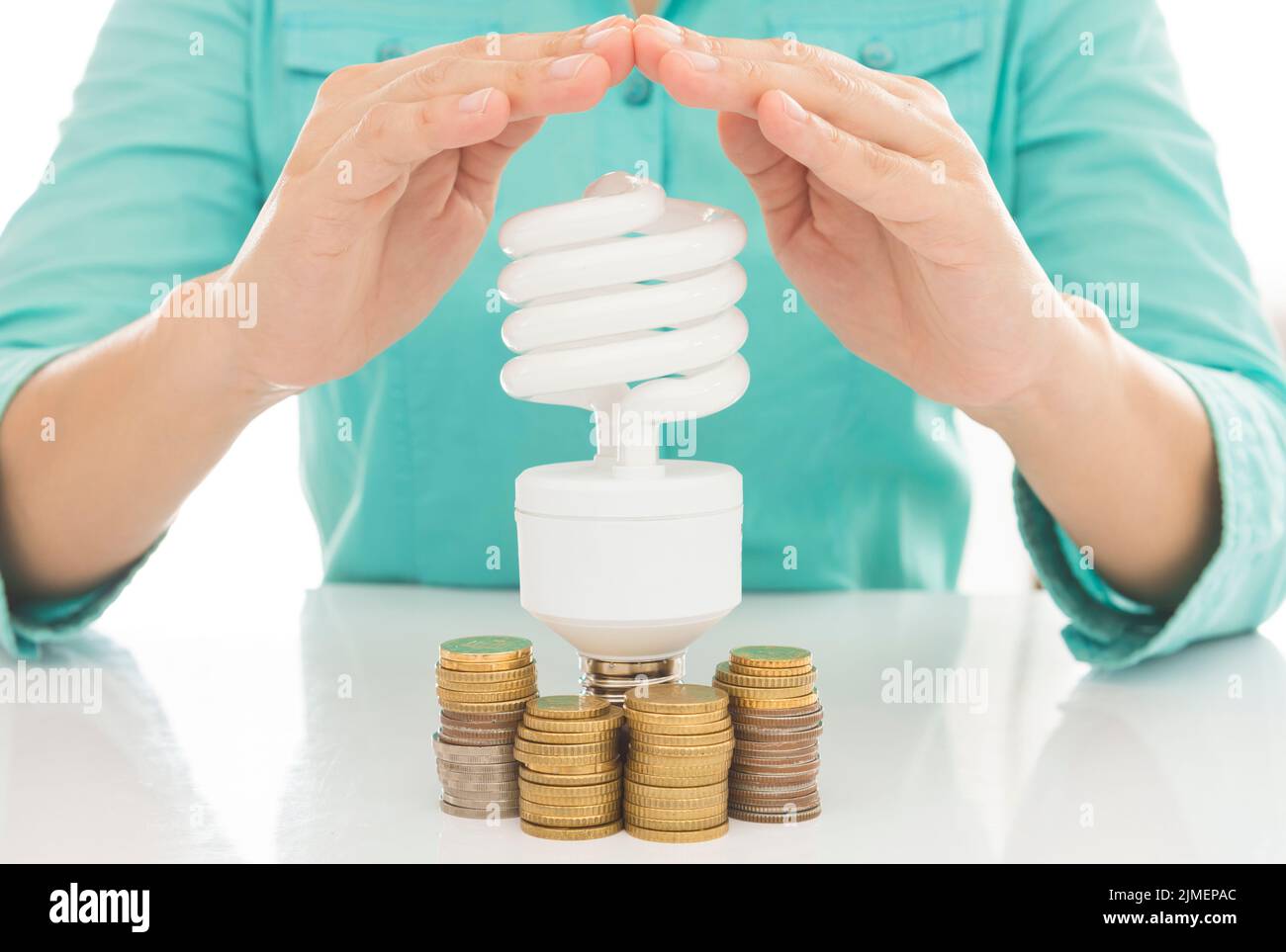 Creative hands protection house symbol hi-res stock photography and ...