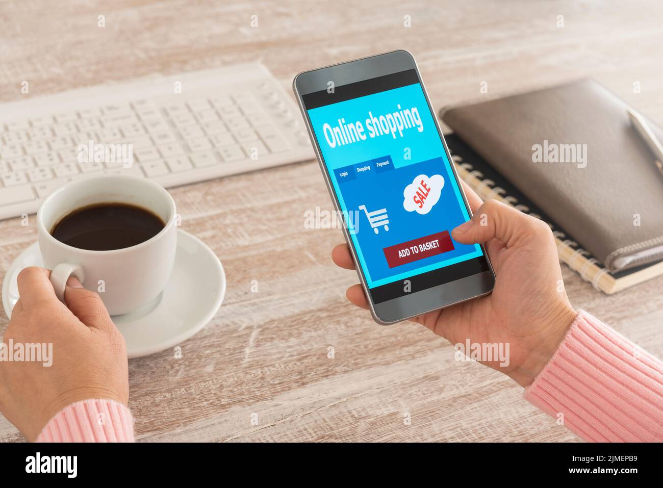Human using smartphones for online shopping, business and modern ...