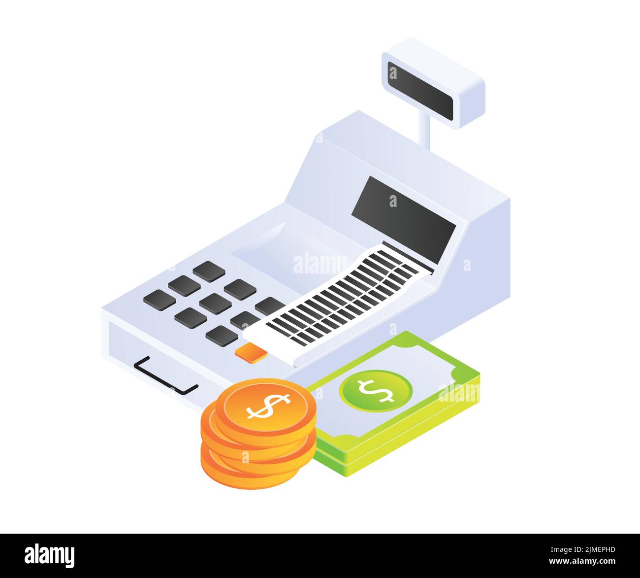 An illustration of a cash register isolated on a white background Stock ...