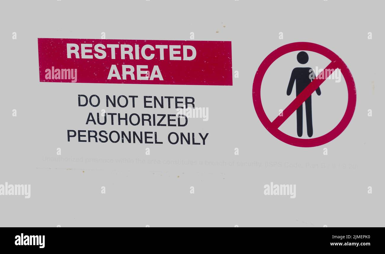 Restricted Area Authorized Personnel Only Symbol Sign, Vector ...