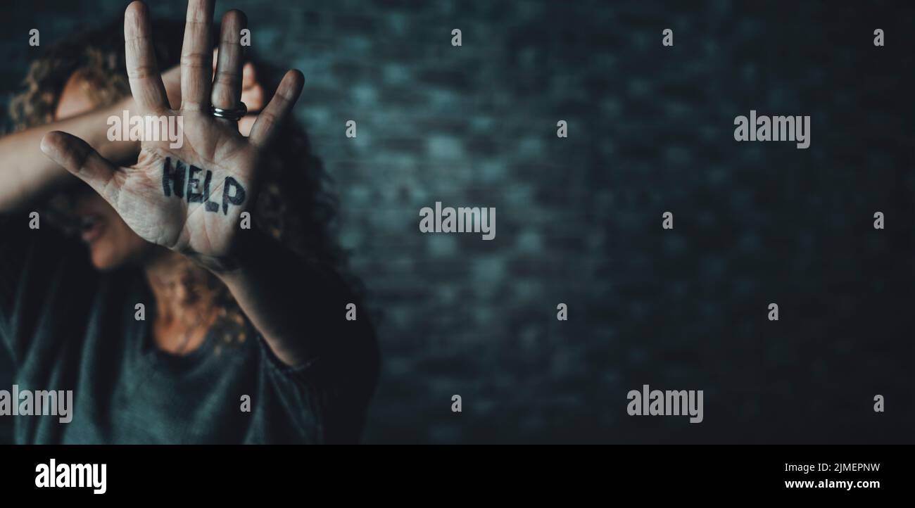 Stop gender violence and wife female aggression abuse. Unrecognizable ...