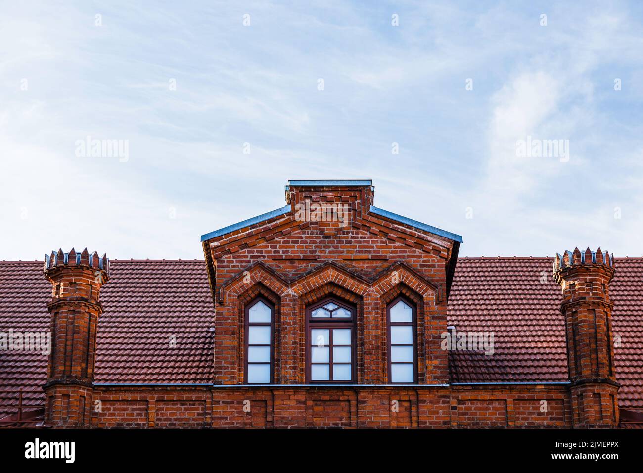 The Gothic-Renaissance Style Architecture Castle Roof Stock Photo - Alamy