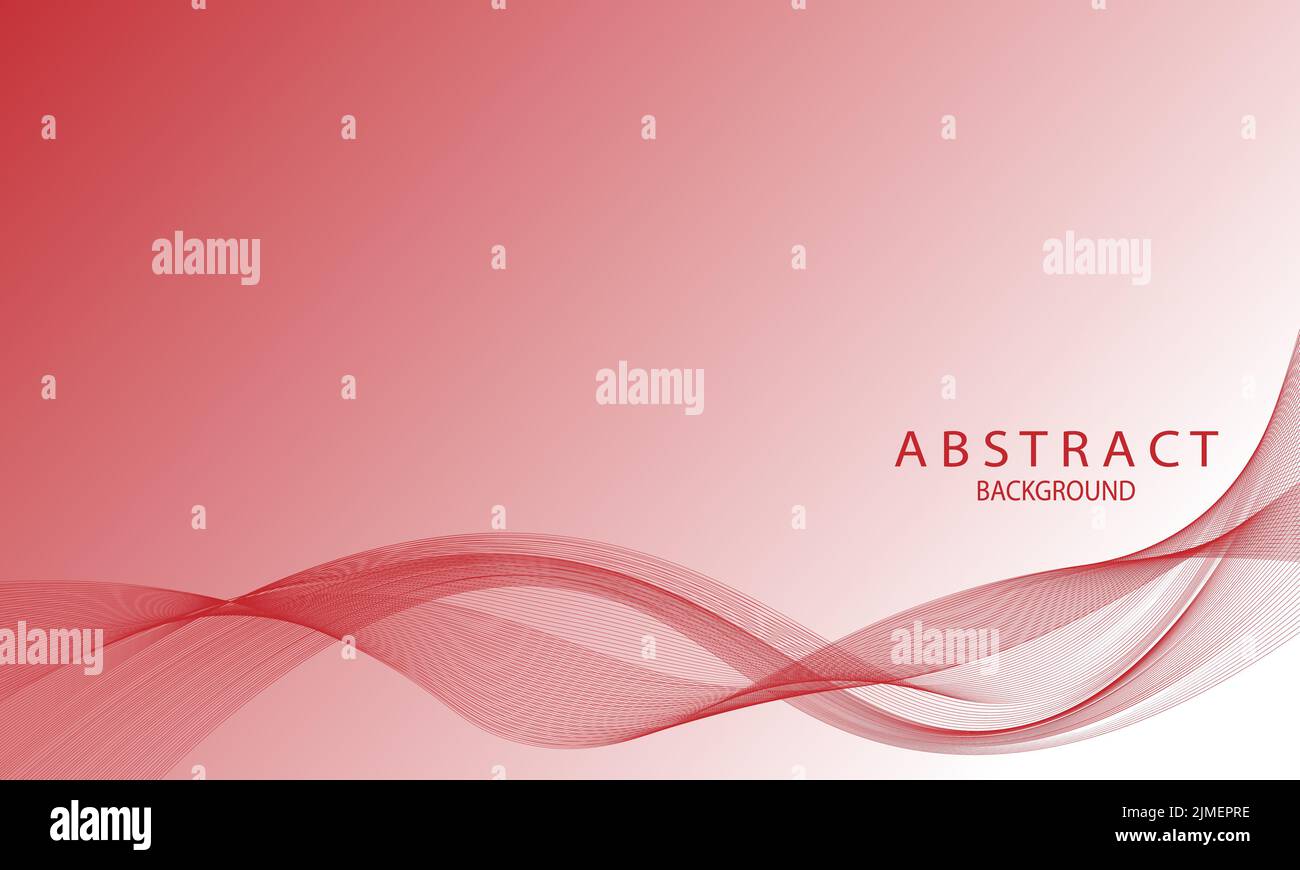 A vector illustration of an elegant smooth abstract red wave modern ...