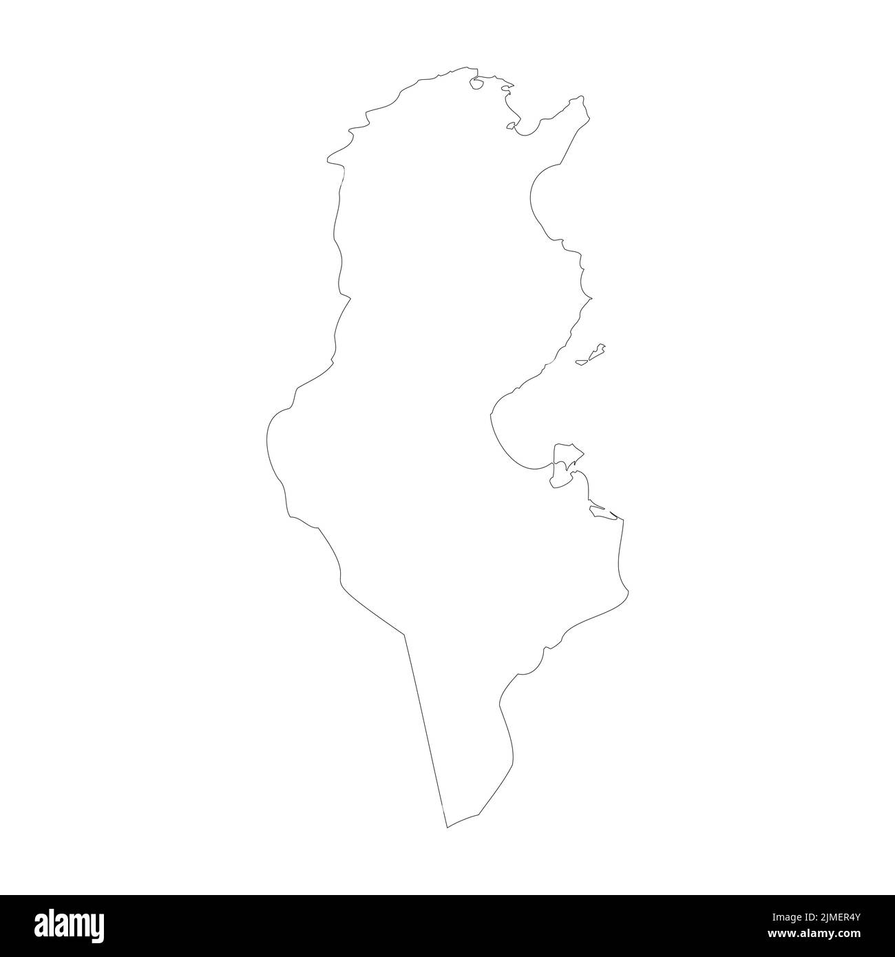 Tunisia vector country map outline Stock Vector Image & Art - Alamy