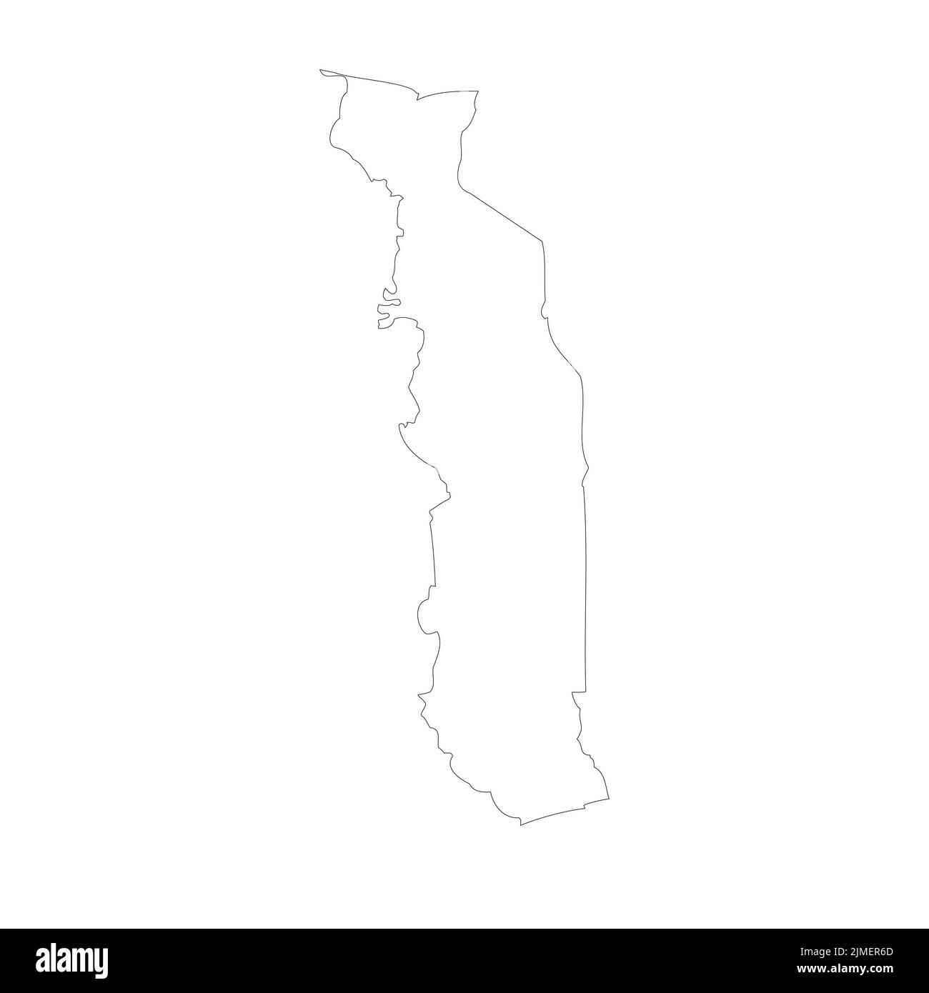 Togo vector country map outline Stock Vector Image & Art - Alamy