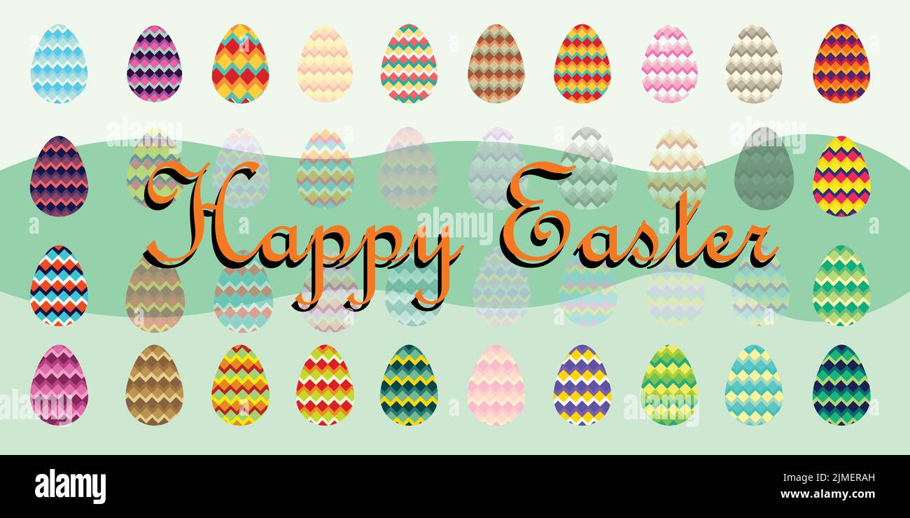 abstract banner template for Easter Egg hunt . Greeting card, poster or ...