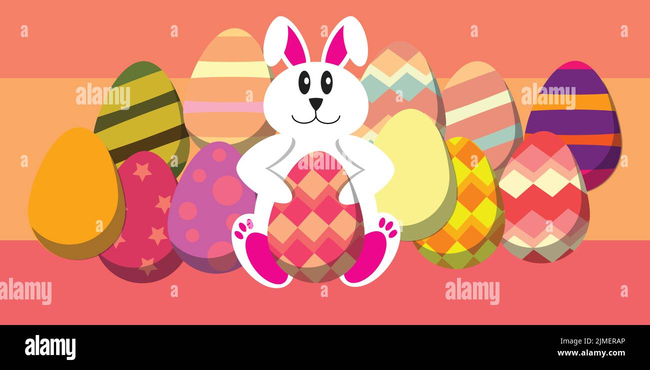 abstract banner template for Easter Egg hunt . Greeting card, poster or ...
