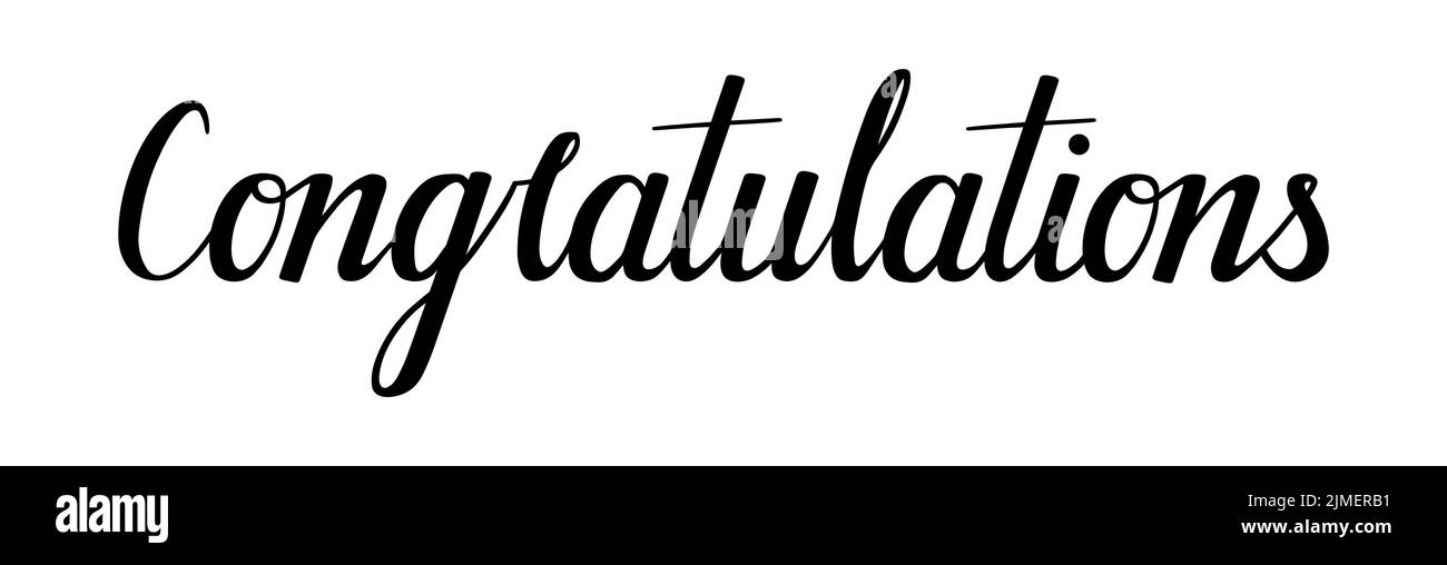 Brush calligraphy of the word congratulations. Can be used on posters ...