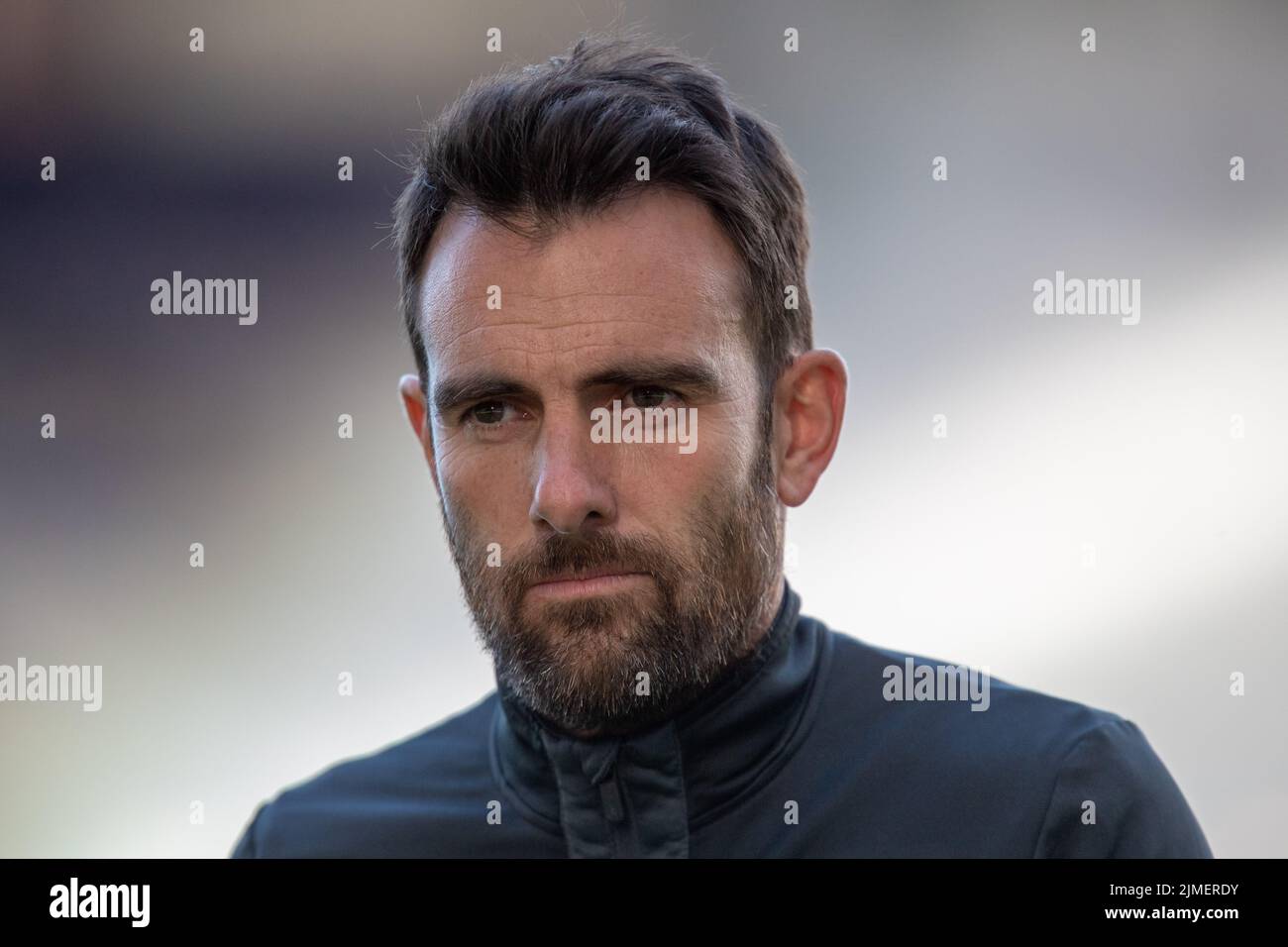 Danny Schofield manager of Huddersfield Town arrives at St. Andrew's ...