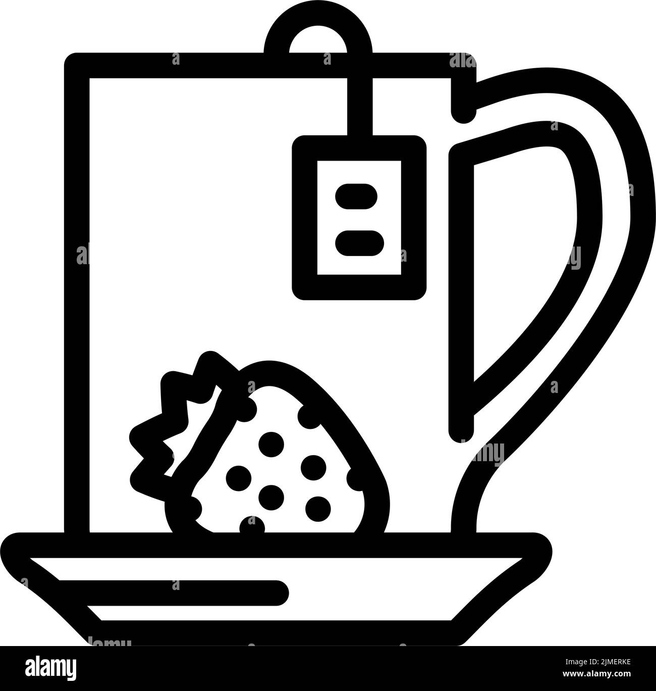 strawberry tea line icon vector illustration Stock Vector Image & Art ...