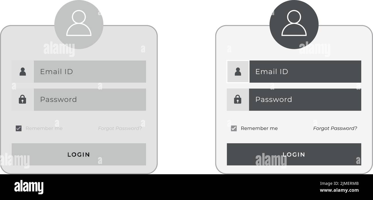 A vector design of a website login form template Stock Vector Image ...