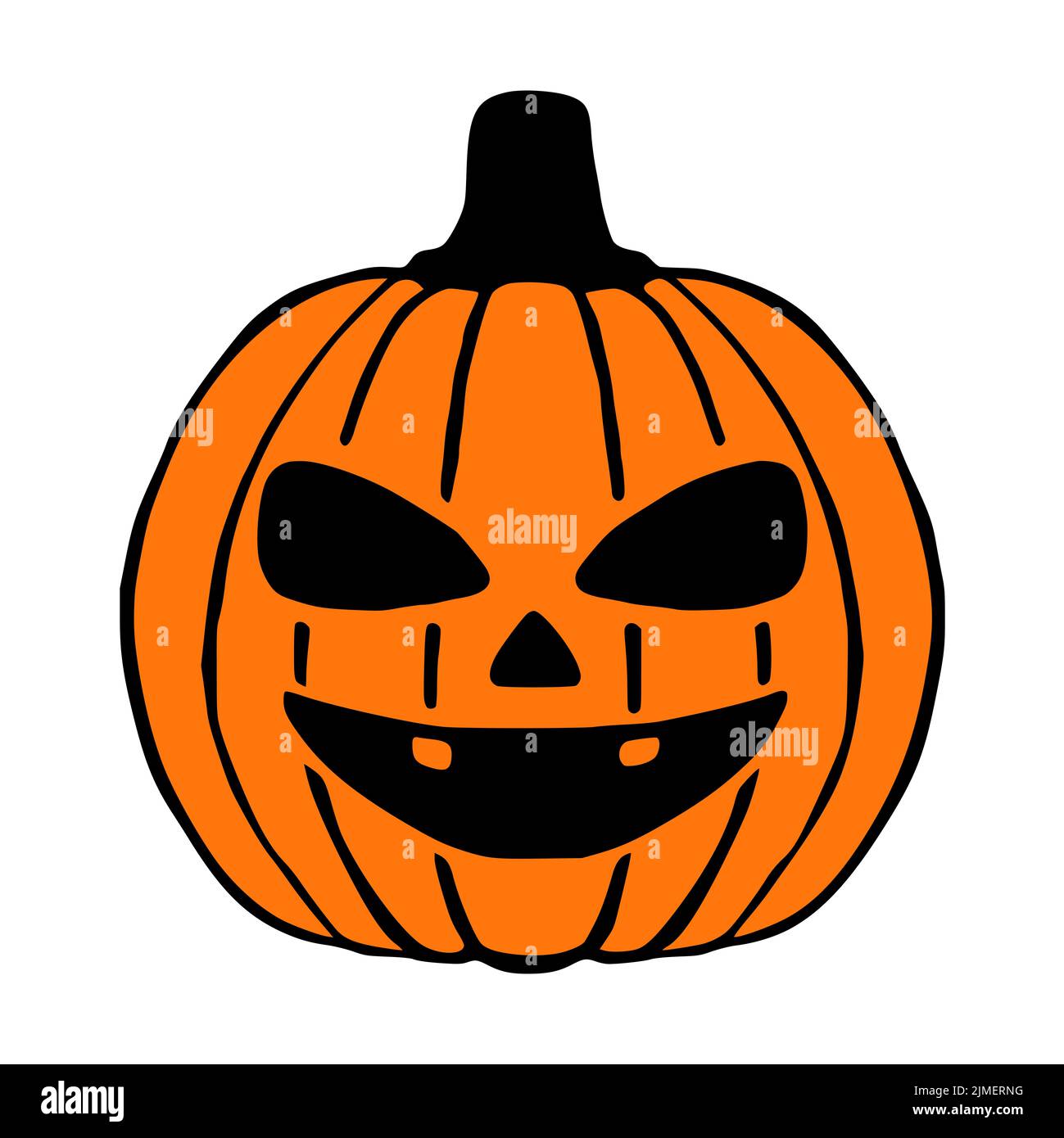 Happy Jack O Lantern hand drawn art, halloween pumpkin isolated Stock ...